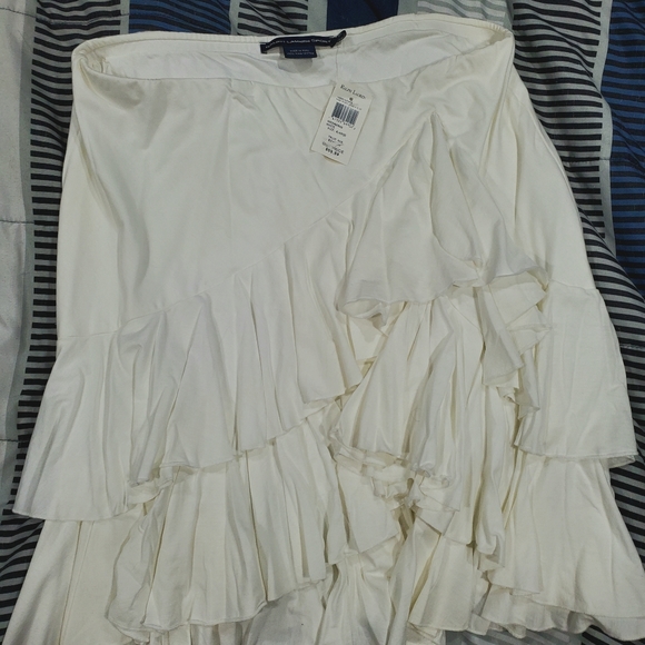 Ralph Lauren | Skirts | Nwt Ralph Lauren Sport White Ruffle Skirt ...